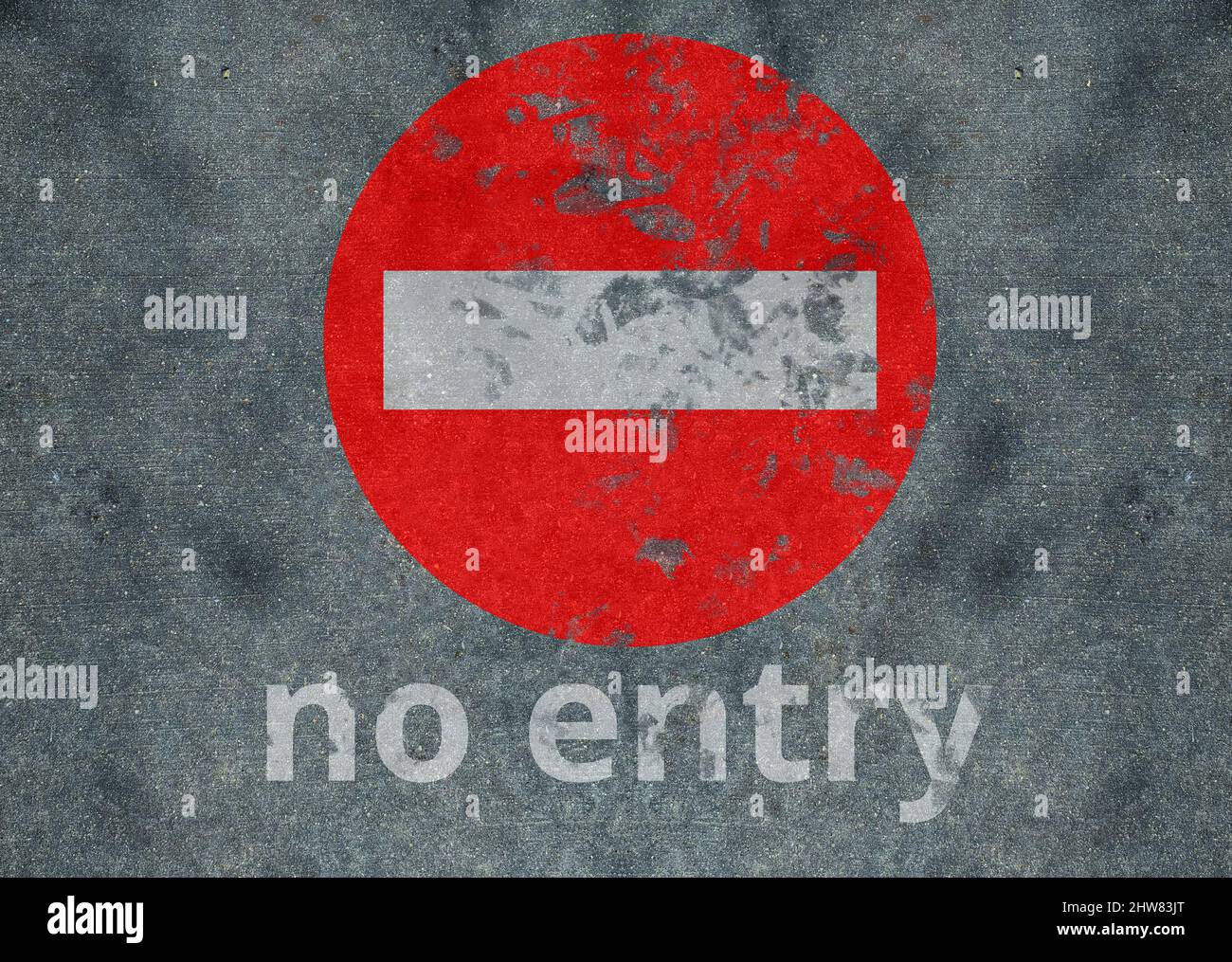 Text No entry, travel background Stock Photo - Alamy