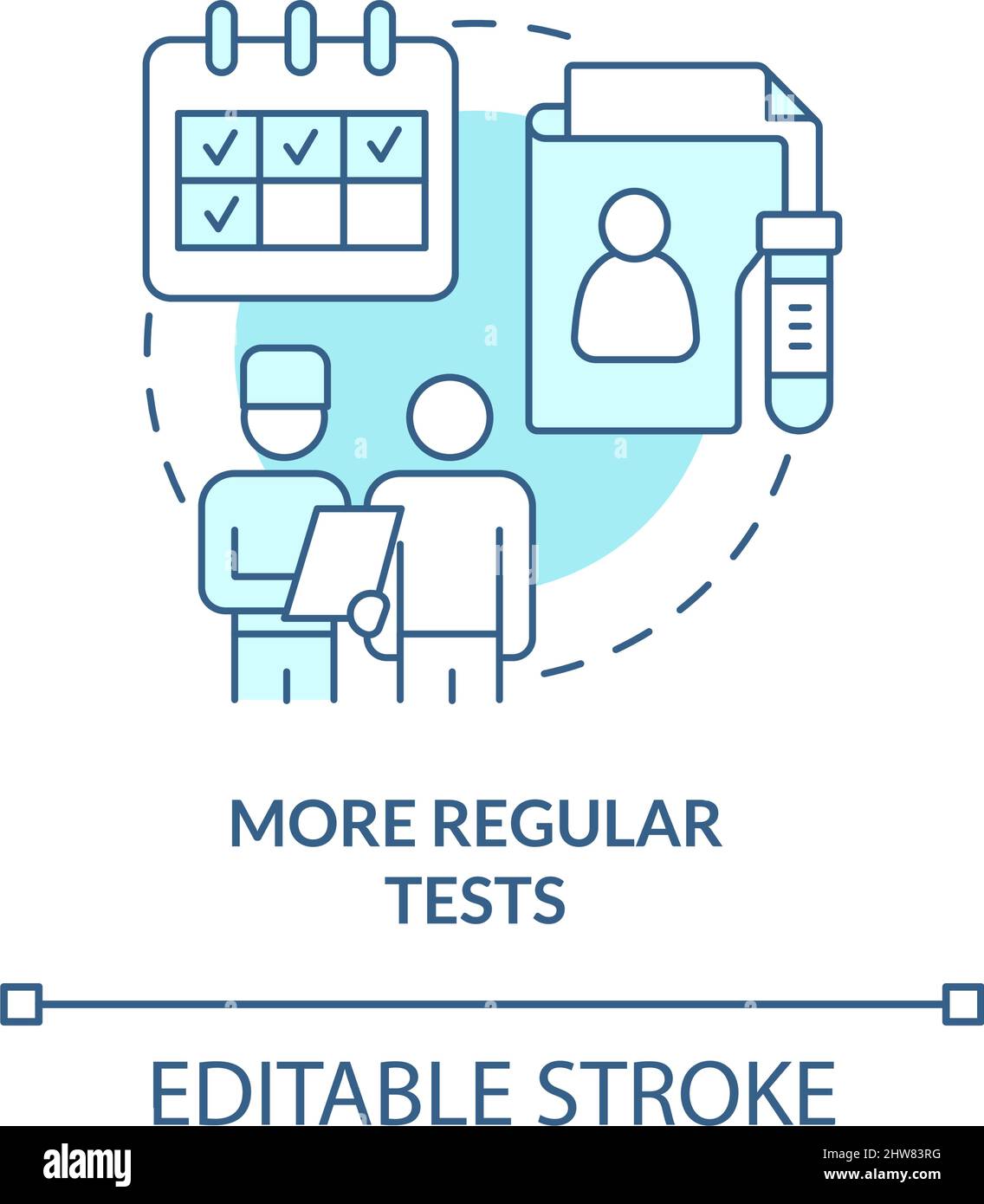 More regular tests turquoise concept icon Stock Vector Image & Art - Alamy