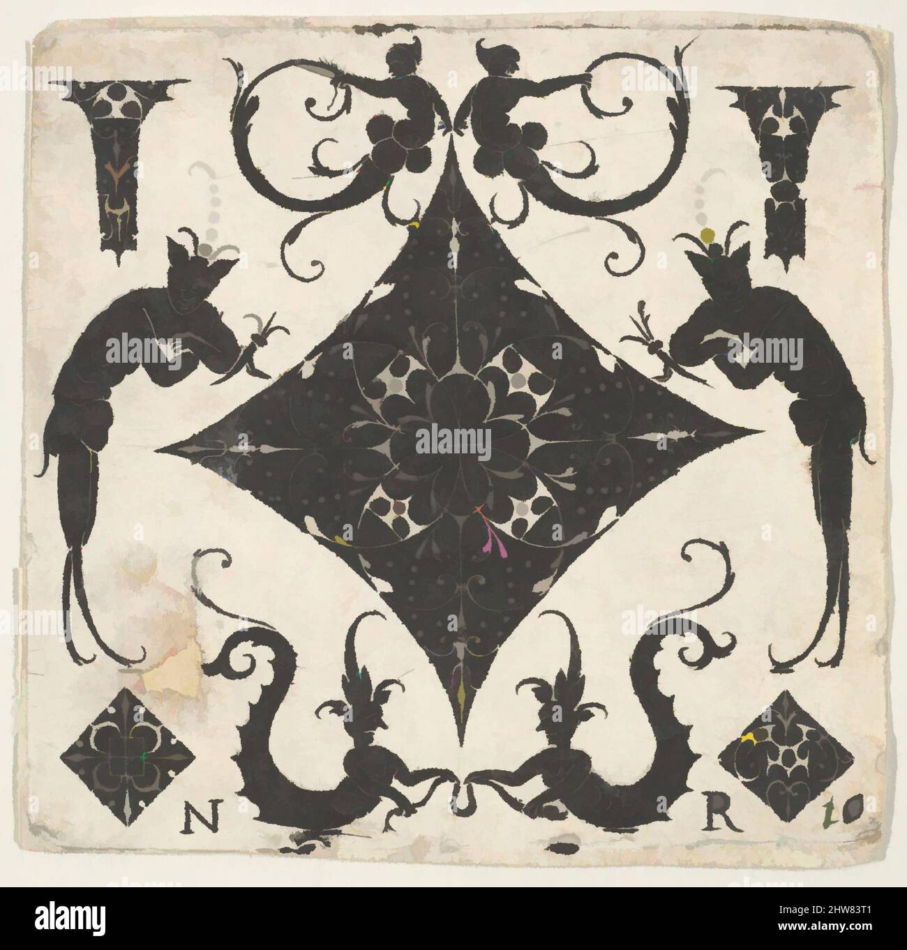 Art inspired by Concave Lozenge-shaped Panel and Grotesque Figures, ca ...