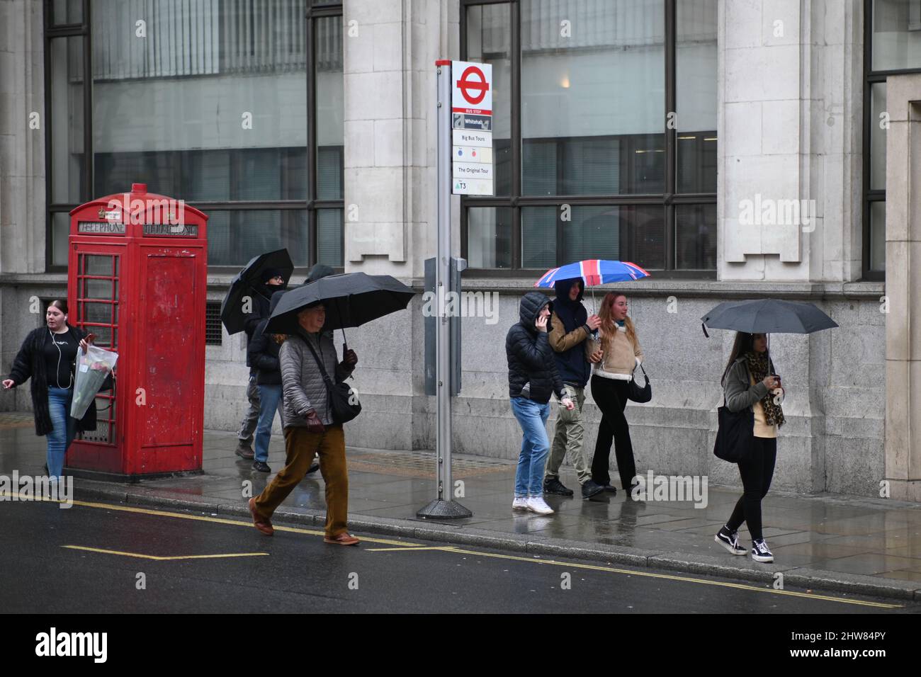 London Weather, UK, raining season in March on 4 March 2022 Stock Photo ...