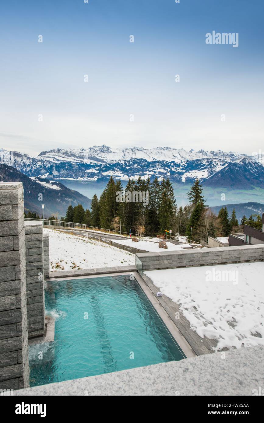 Swiss Alps. RigiKaltbad. Outdoor pool Stock Photo - Alamy