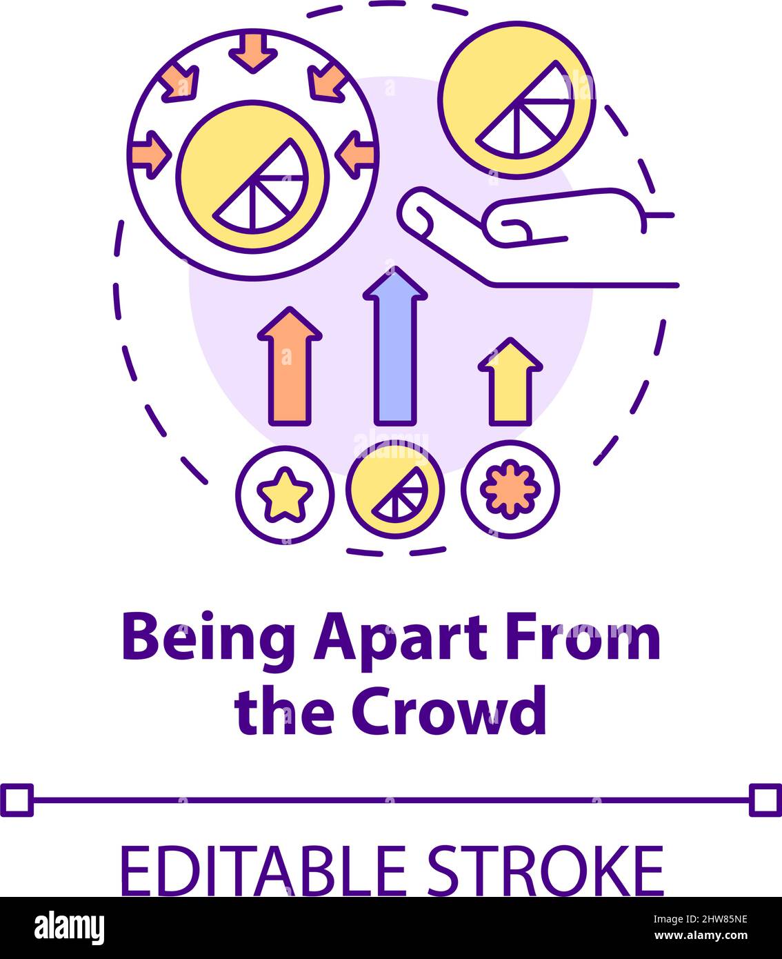 Being apart from crowd concept icon Stock Vector Image & Art - Alamy