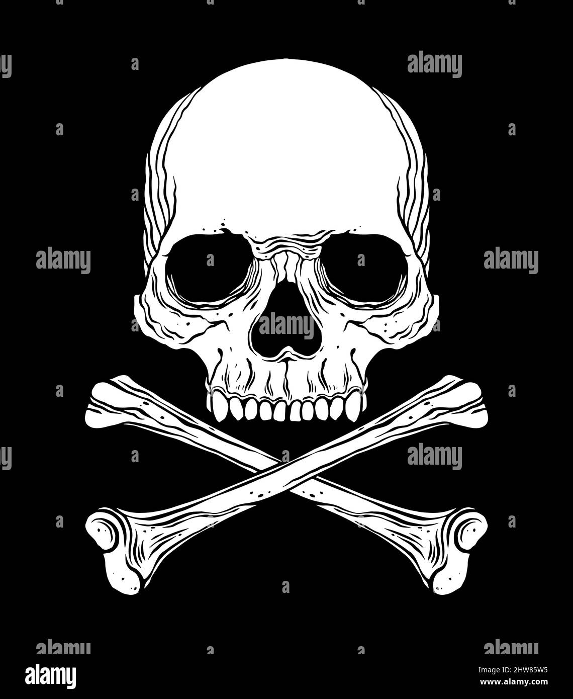 Cross bones and skull black graphic illustration Stock Vector Image ...