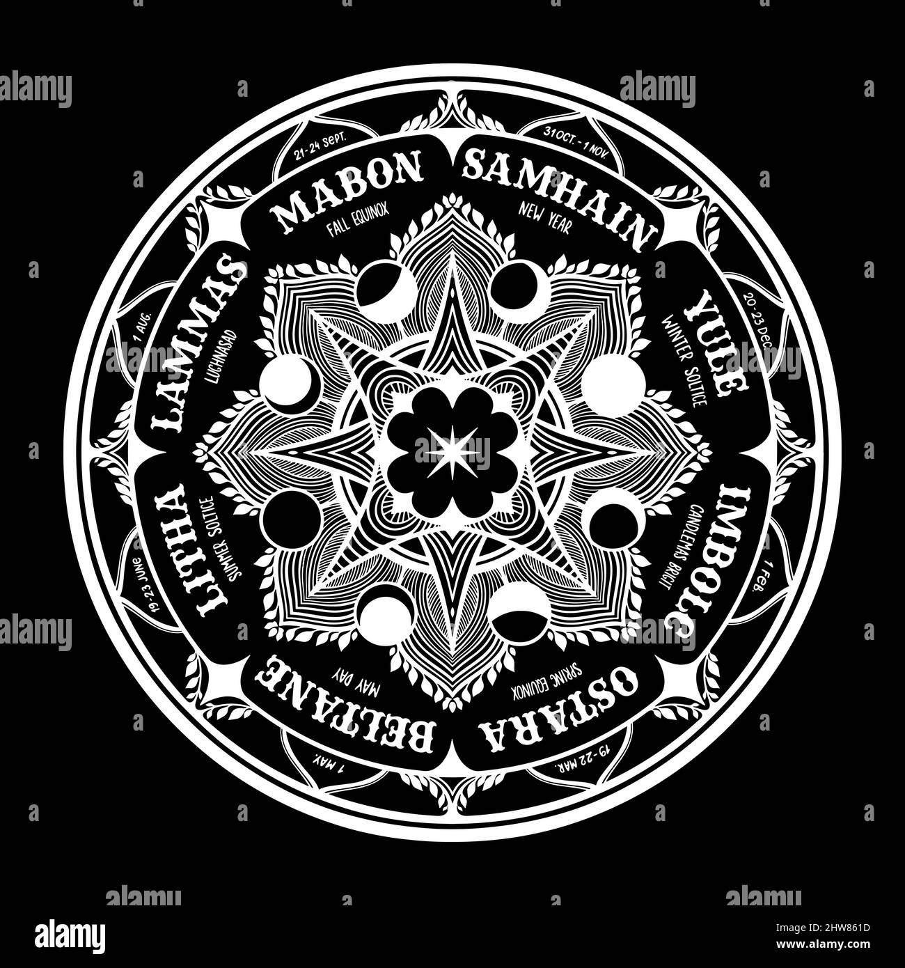 Wiccan vector vectors Black and White Stock Photos & Images - Alamy