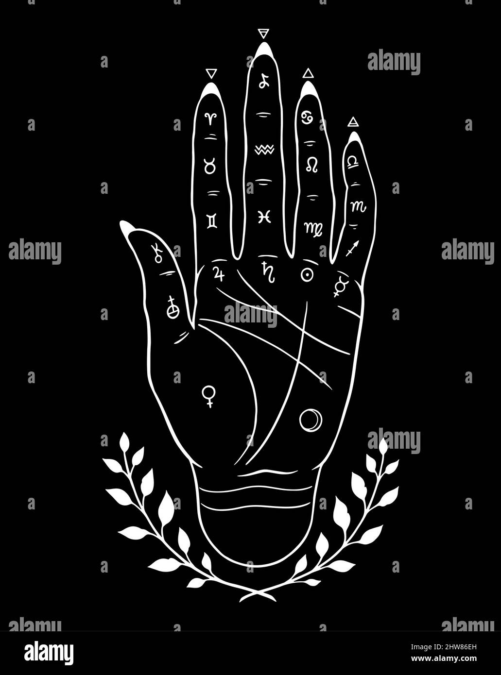 Palmistry. Hand map. Vector illustration Stock Vector Image & Art - Alamy