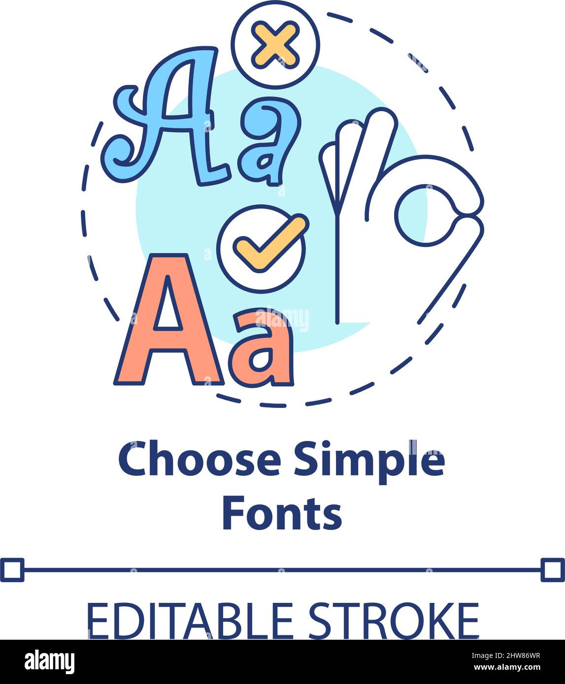 Choose simple fonts concept icon Stock Vector Image & Art - Alamy