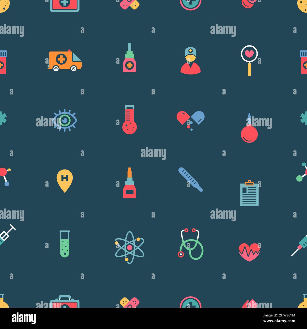 Seamless background of Medical icons. Vector illustration Stock Vector ...