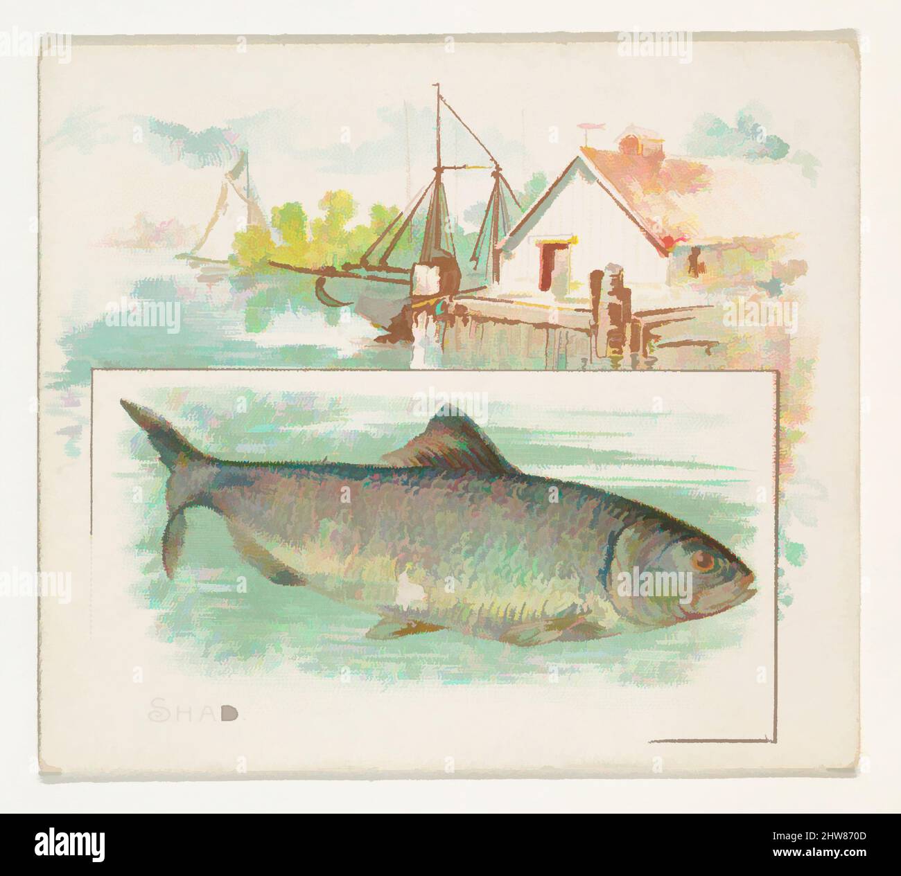 Art inspired by Shad, from Fish from American Waters series (N39) for ...