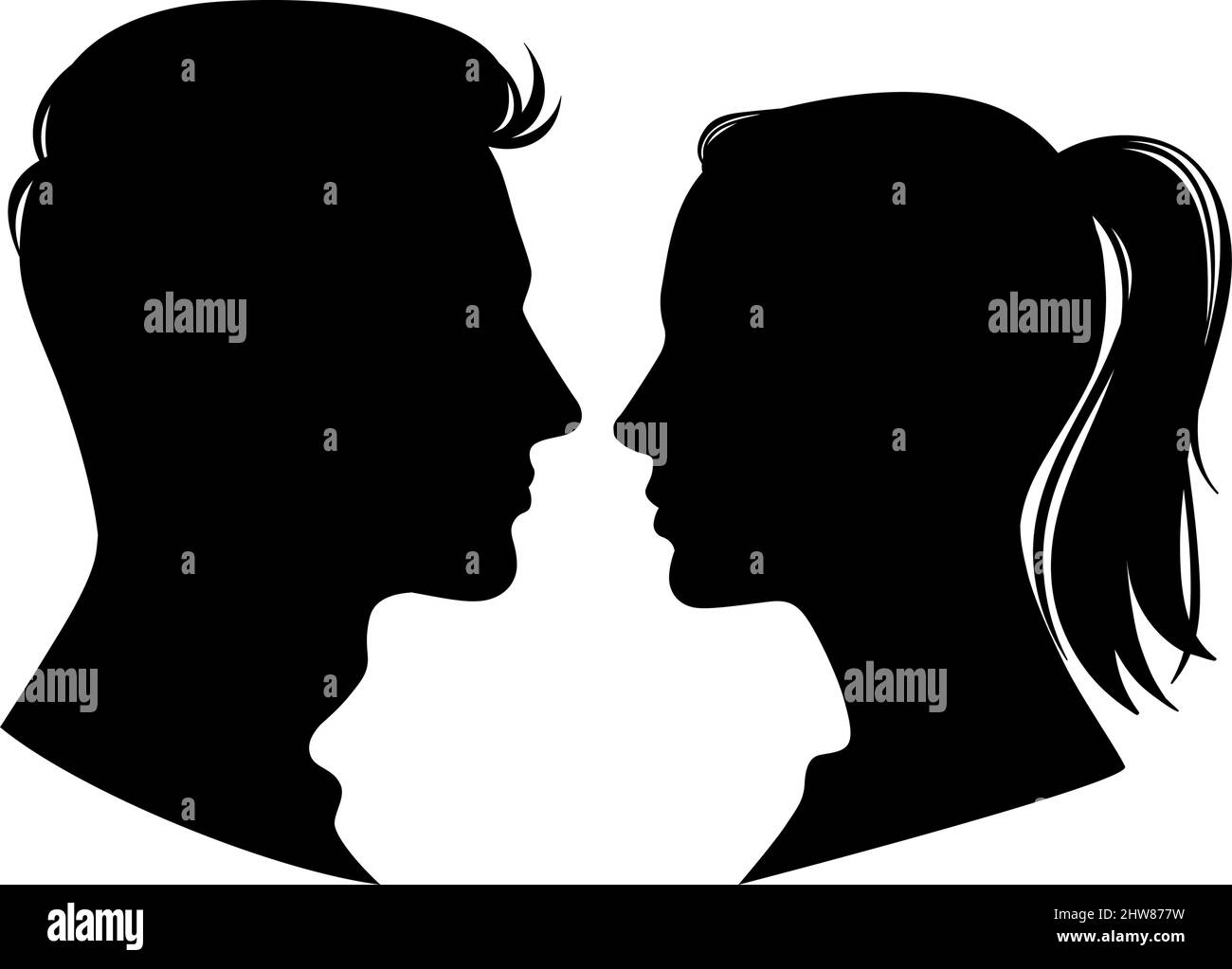 Woman and man profiles. Vector illustration Stock Vector Image & Art ...
