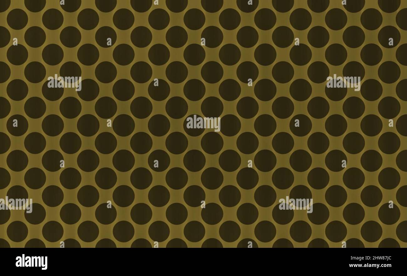 Fabric Texture, Close Up of Golden Metal Perforated Grid to Created A ...