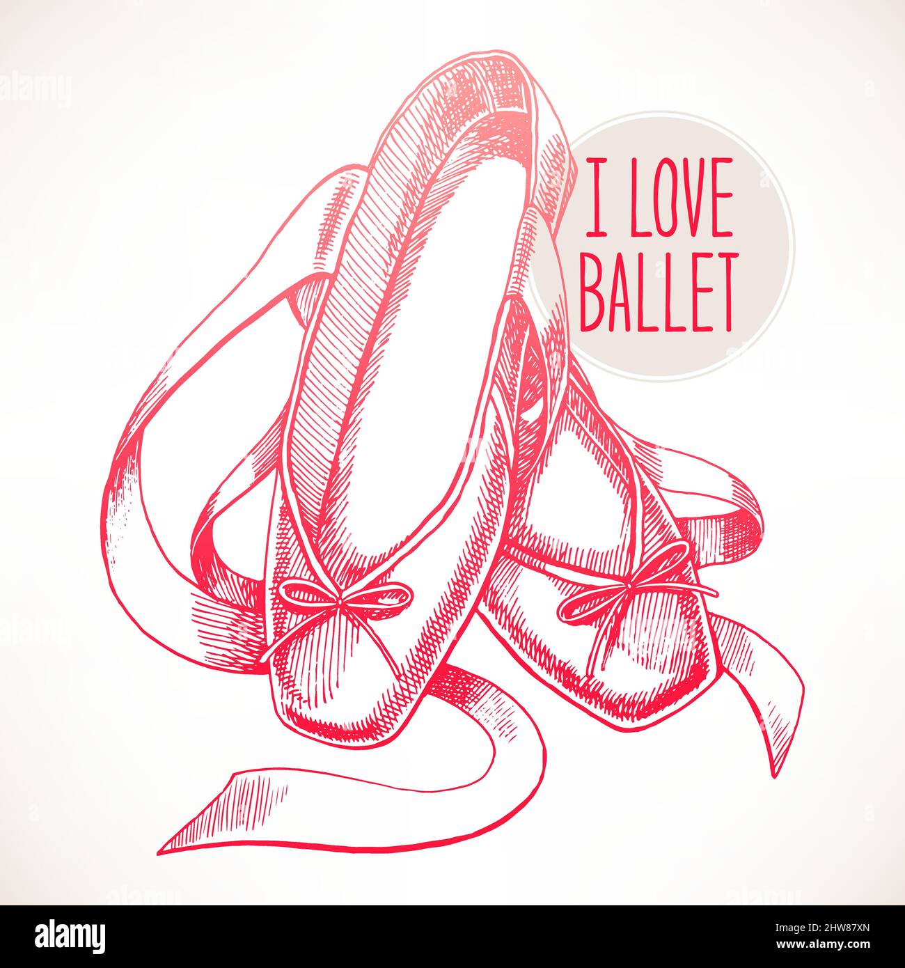 Pointe shoes vector vectors hi-res stock photography and images - Alamy