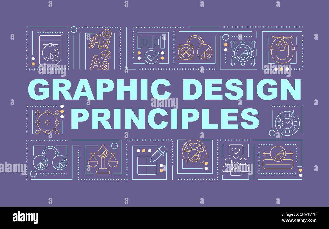 Principles of graphic design word concepts purple banner Stock Vector ...