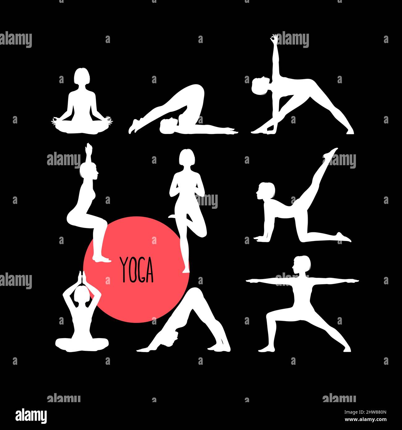Yoga poses vector hi-res stock photography and images - Alamy
