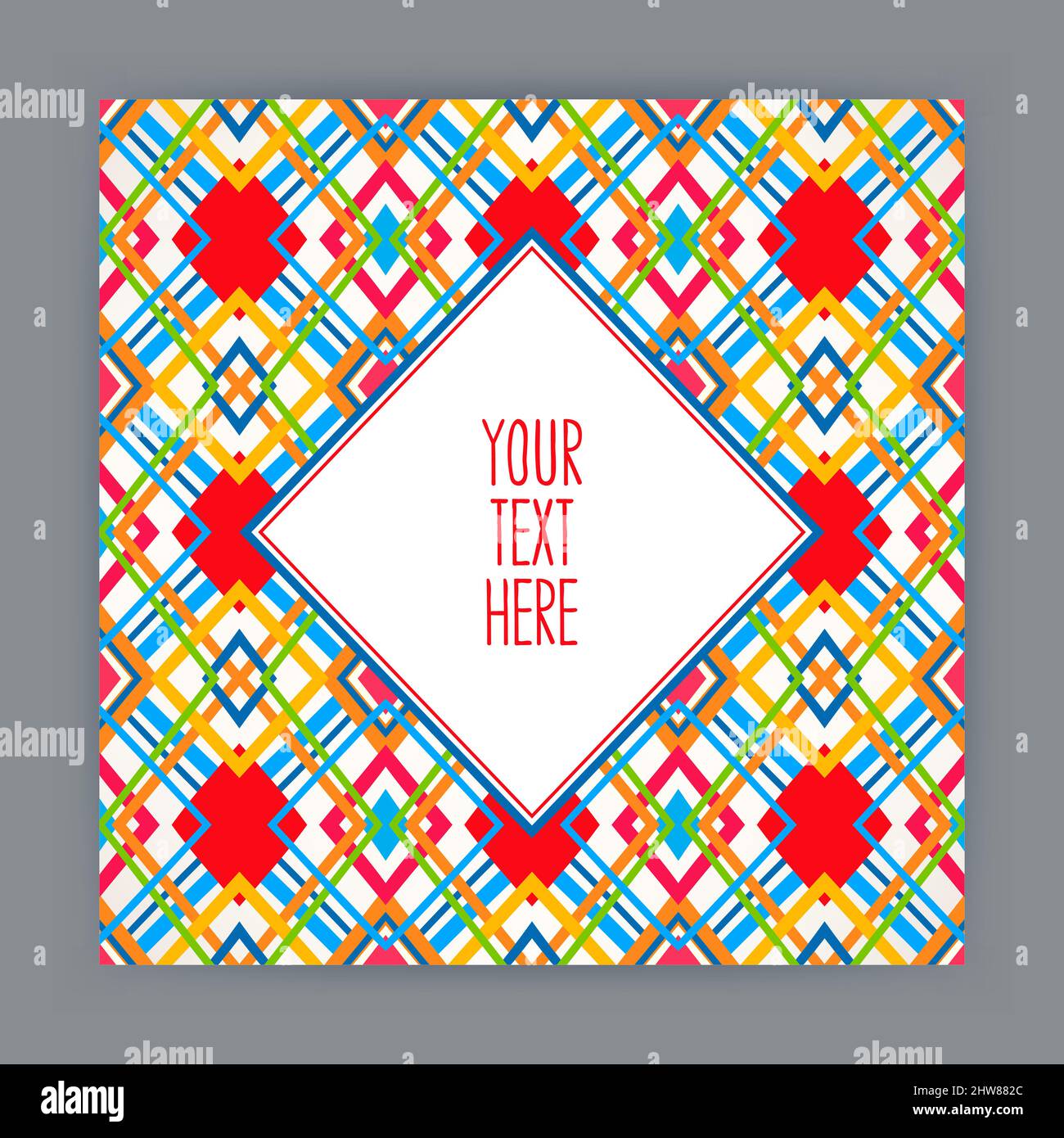 cute greeting card with tribal geometric pattern Stock Vector Image ...
