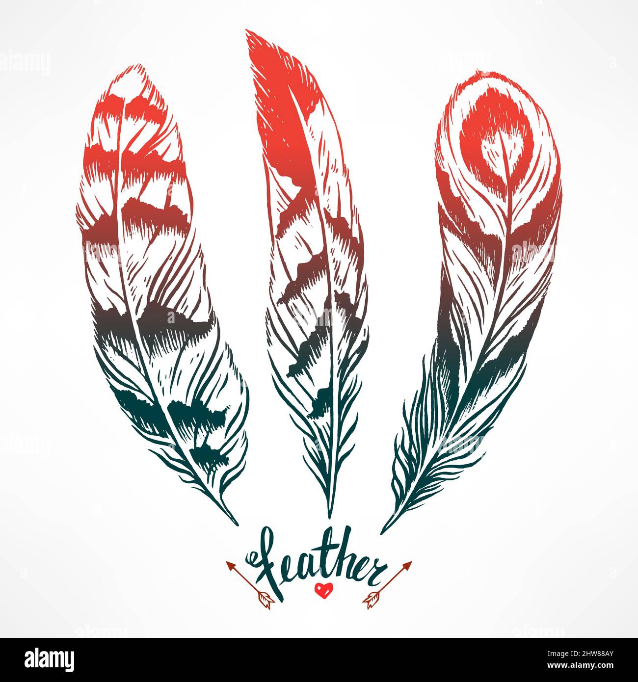 Three feather plume Stock Vector Images - Alamy