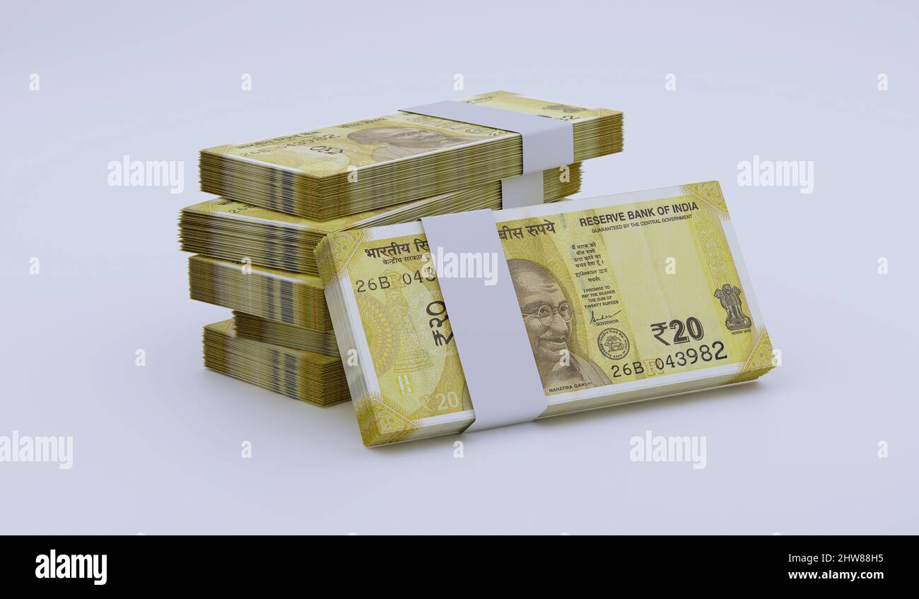 20 rupee note hi-res stock photography and images - Alamy