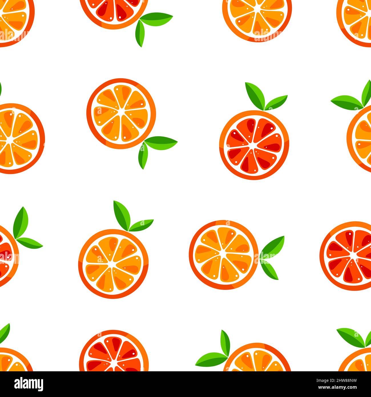 Cute seamless pattern of oranges. Vector illustration Stock Vector ...