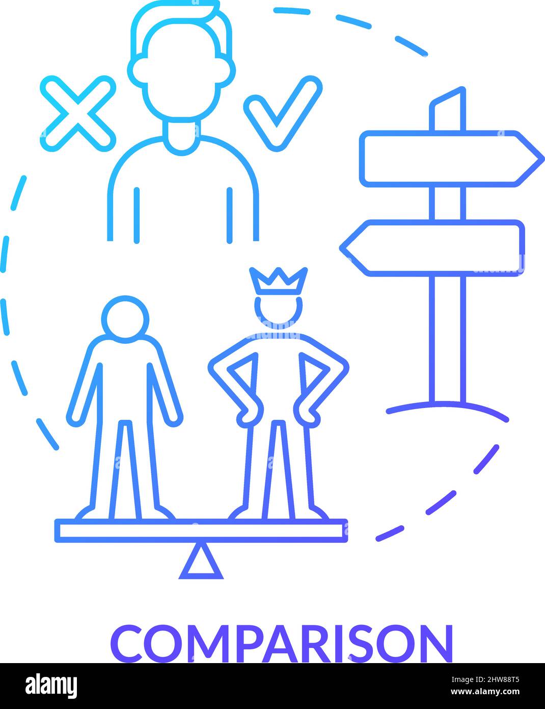 Comparison blue gradient concept icon Stock Vector Image & Art - Alamy