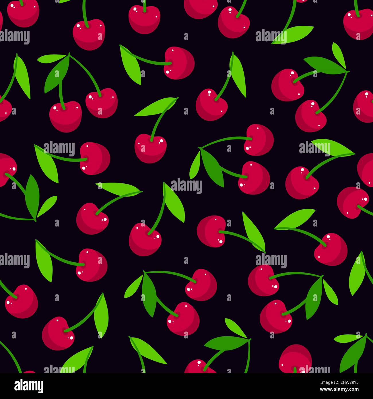 Cute seamless background of ripe cherries Stock Vector Image & Art - Alamy