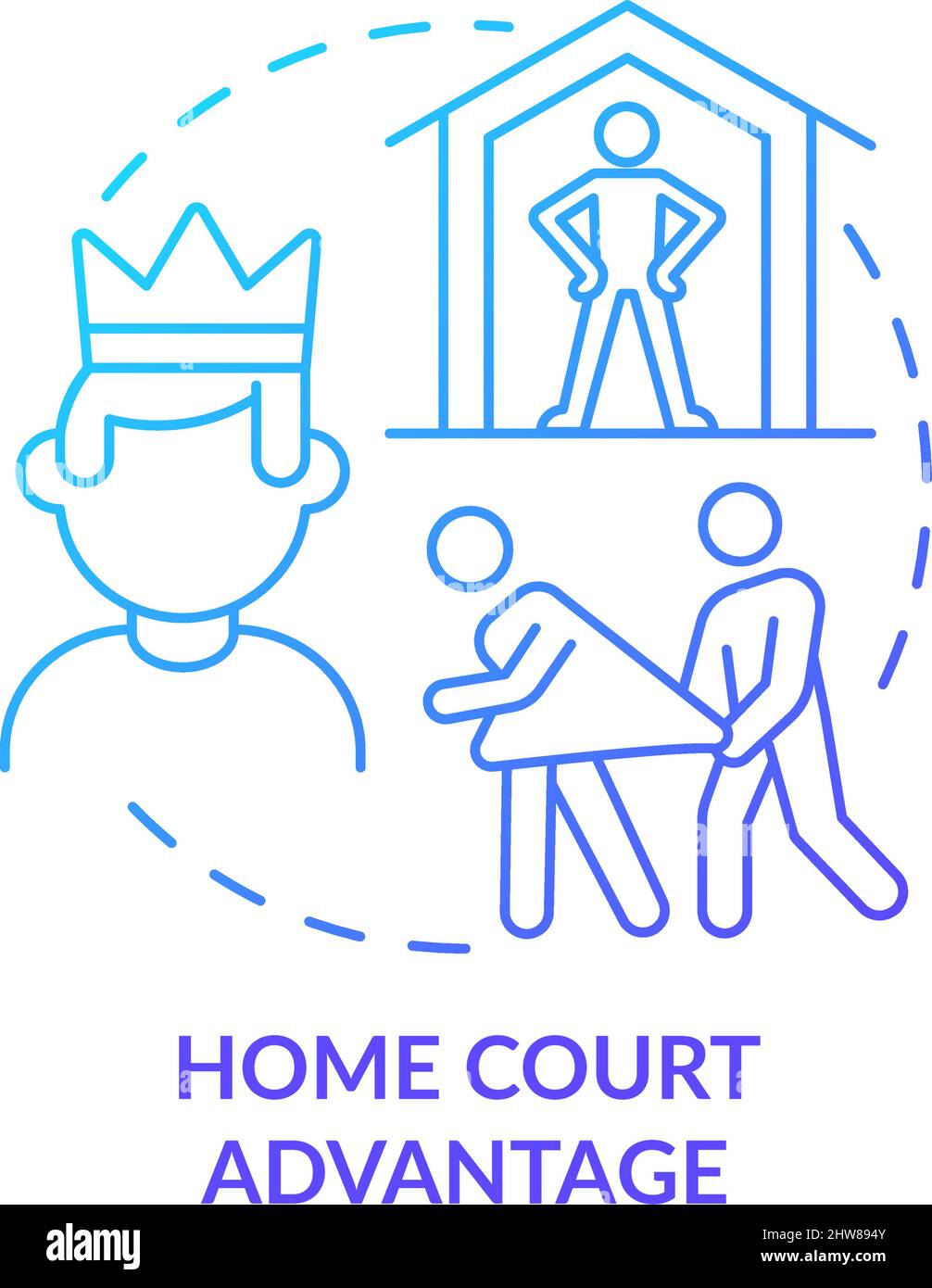 Home court advantage blue gradient concept icon Stock Vector Image ...