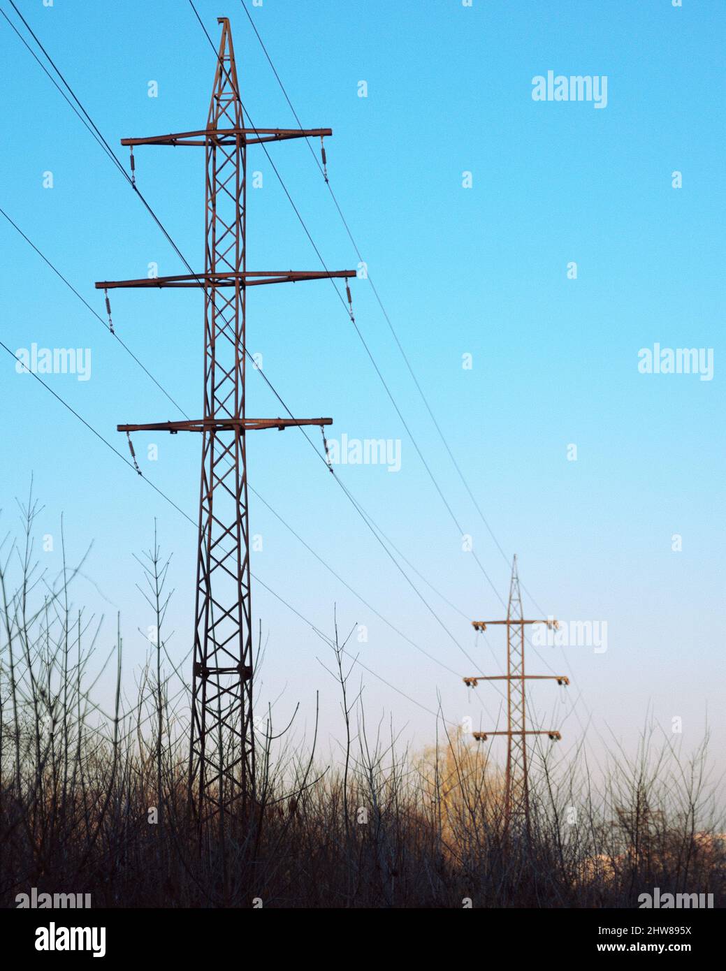Vertical shot electric poles hi-res stock photography and images - Alamy