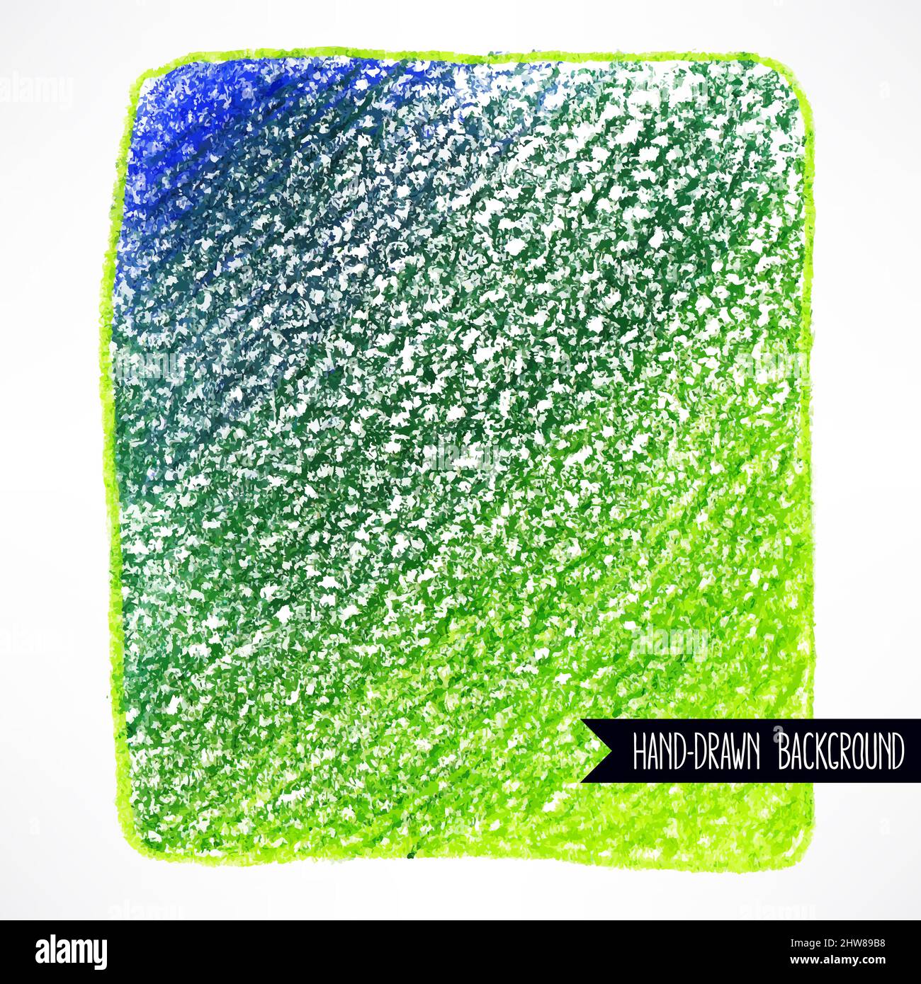 pencil blue and green background. hand-drawn illustration Stock Vector ...