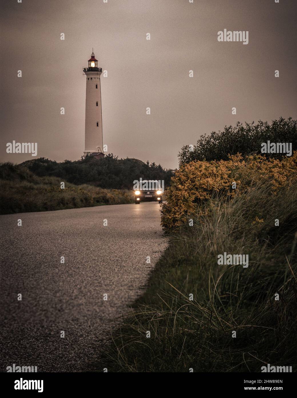 Lyngvig Fyr lighthouse in ribe denmark near henne strand standing ...