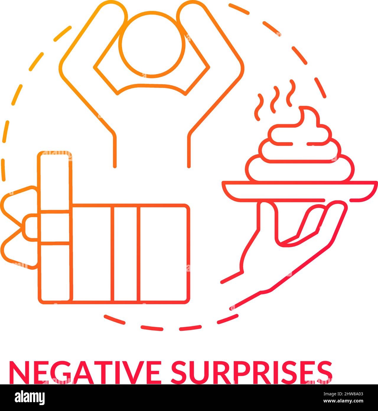 Negative surprises red gradient concept icon Stock Vector Image & Art ...