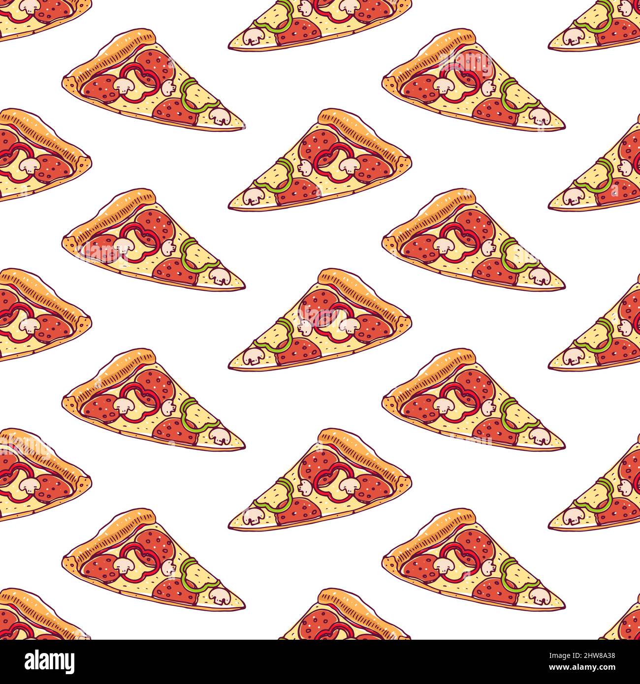 seamless background with slices of delicious pizza Stock Vector Image ...
