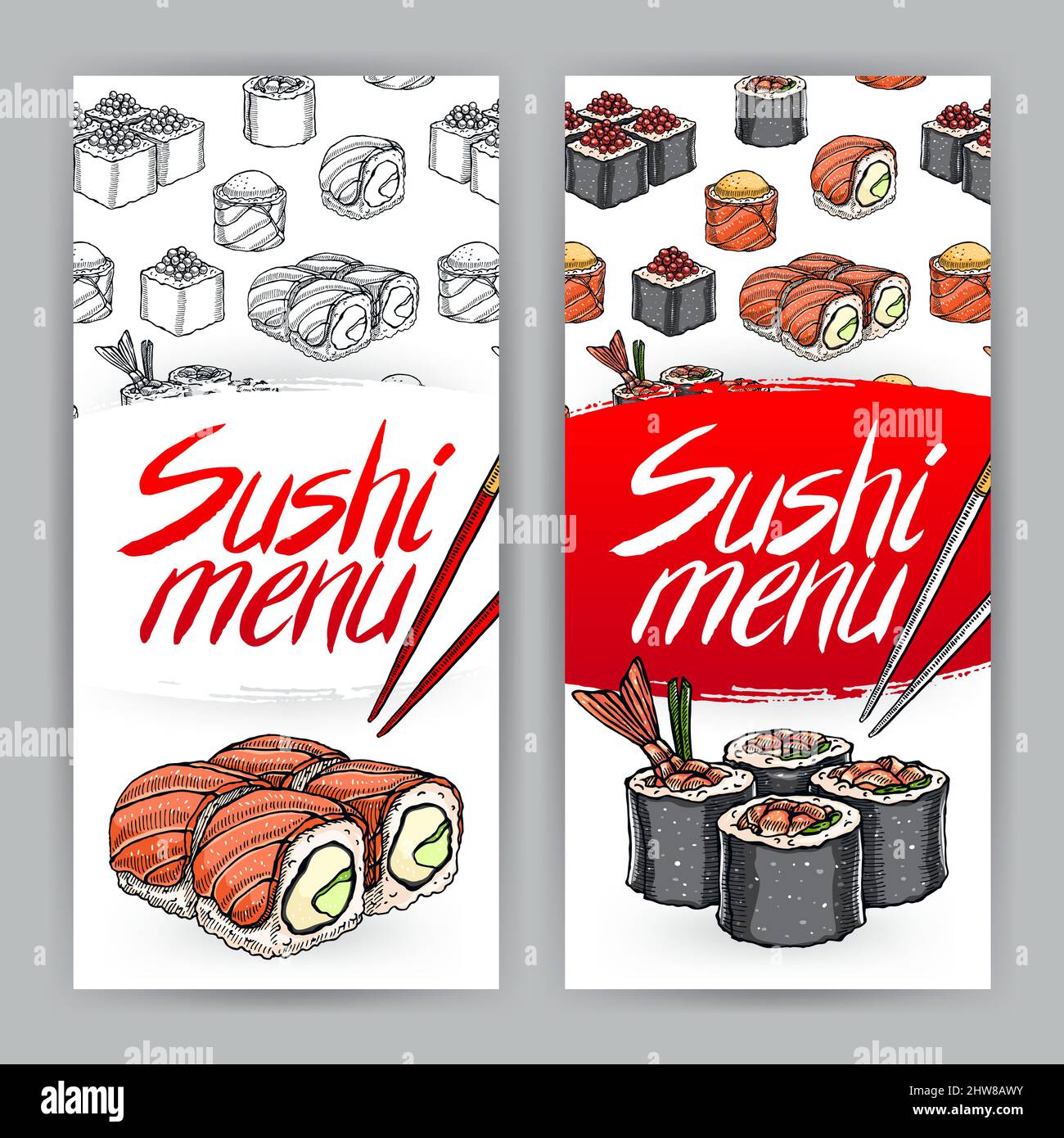 Two sushi Stock Vector Images - Alamy