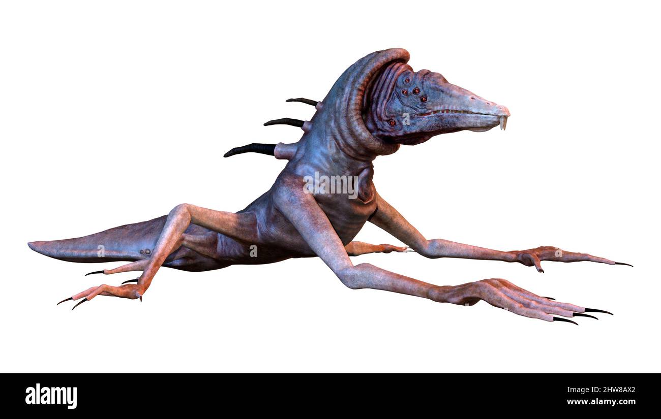 3D rendering of a fantasy creature isolated on white background Stock ...