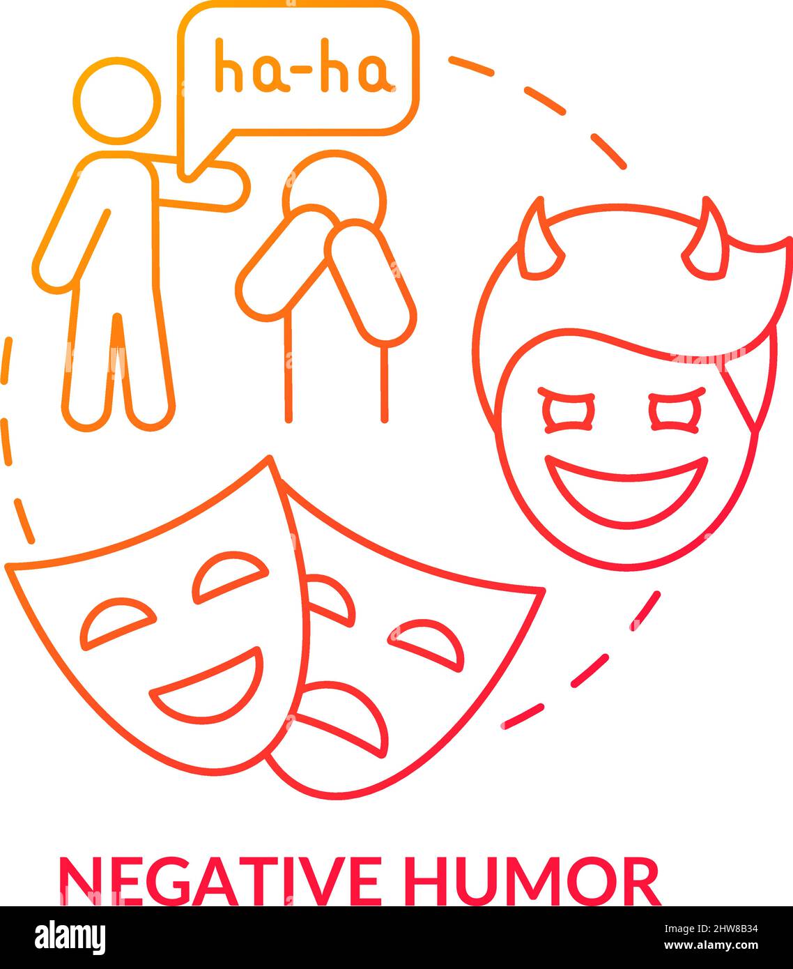 Negative humor red gradient concept icon Stock Vector Image & Art - Alamy