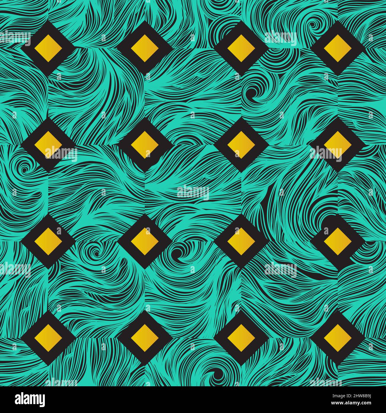 Seamless curl wave background. Vector Illustration Stock Vector Image ...