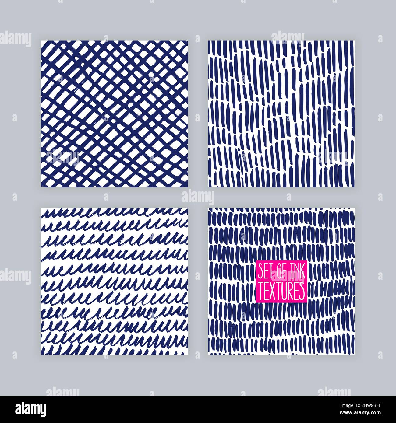 Set of hand drawn textures. collection of design elements Stock Vector ...