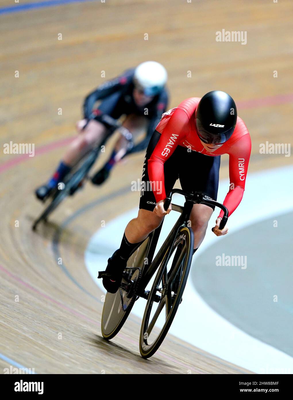 Lowri Thomas in action during day two of the HSBC UK National Track ...