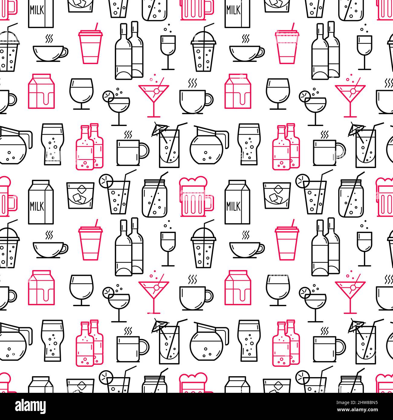 Set of drink and beverage icons. Vector illustration Stock Vector Image ...