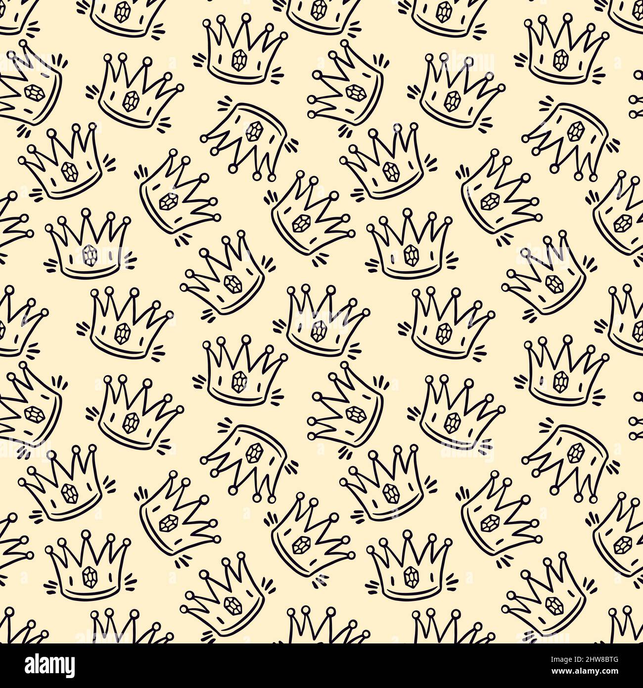 cute seamless pattern of sketch hand-drawn crowns Stock Vector Image ...
