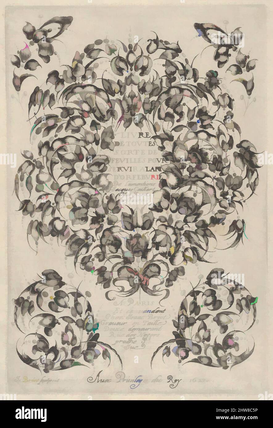 Art inspired by Title Plate with Goldsmiths' Bouquet, from Livre de ...