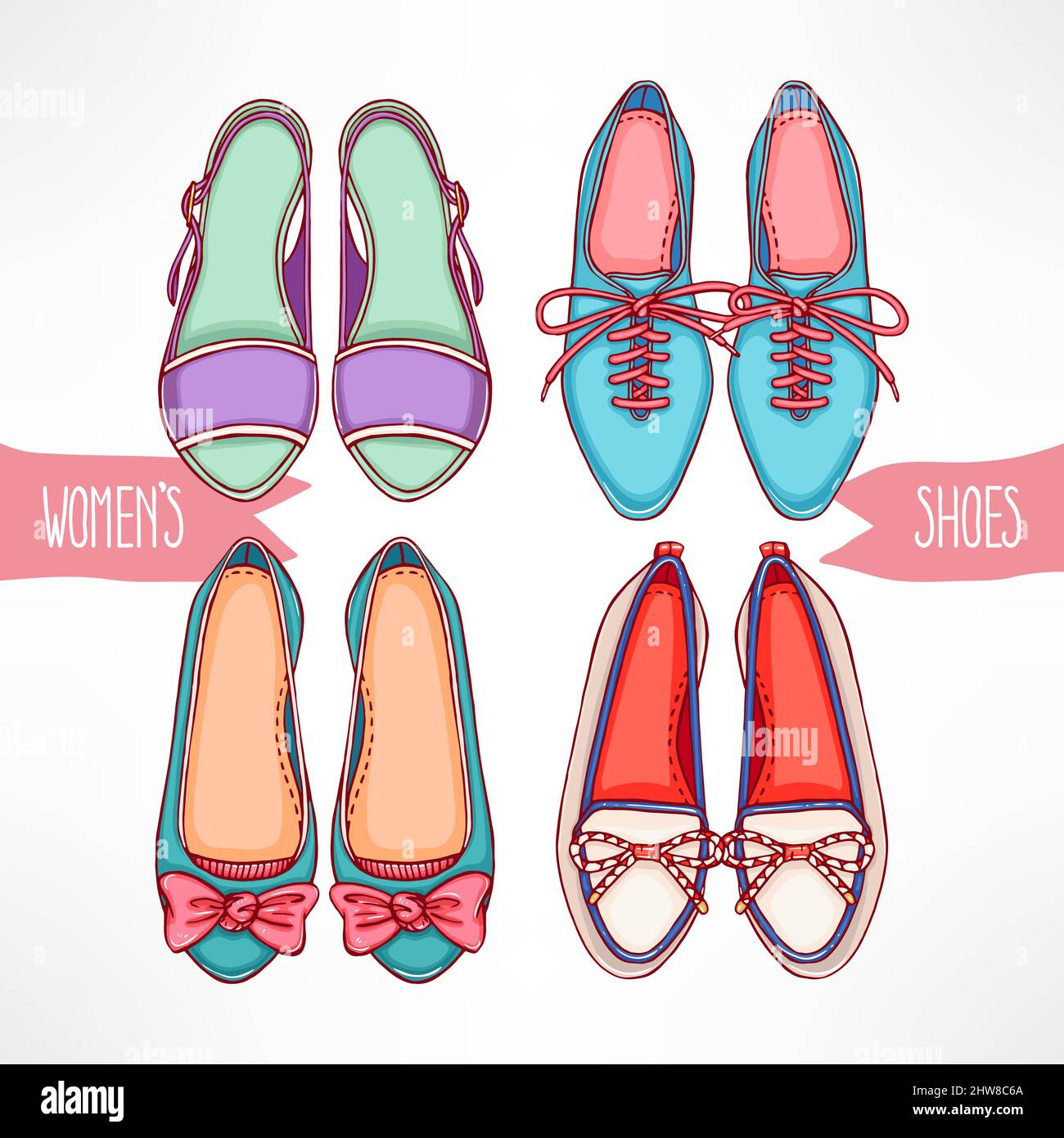 Female hand red bow Stock Vector Images - Alamy