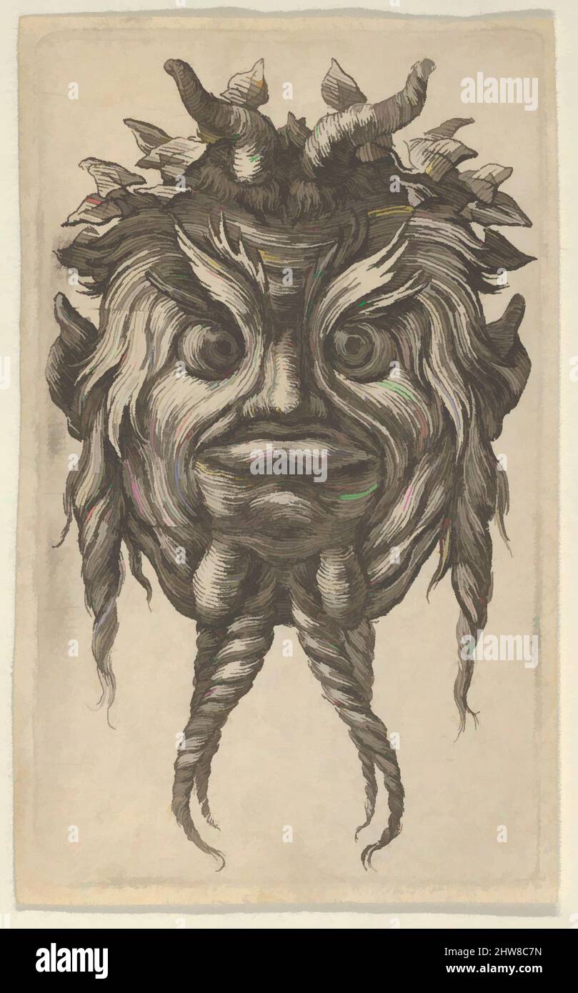 Art inspired by Satyr Mask with Horns and a Twisted Beard Wearing an ...