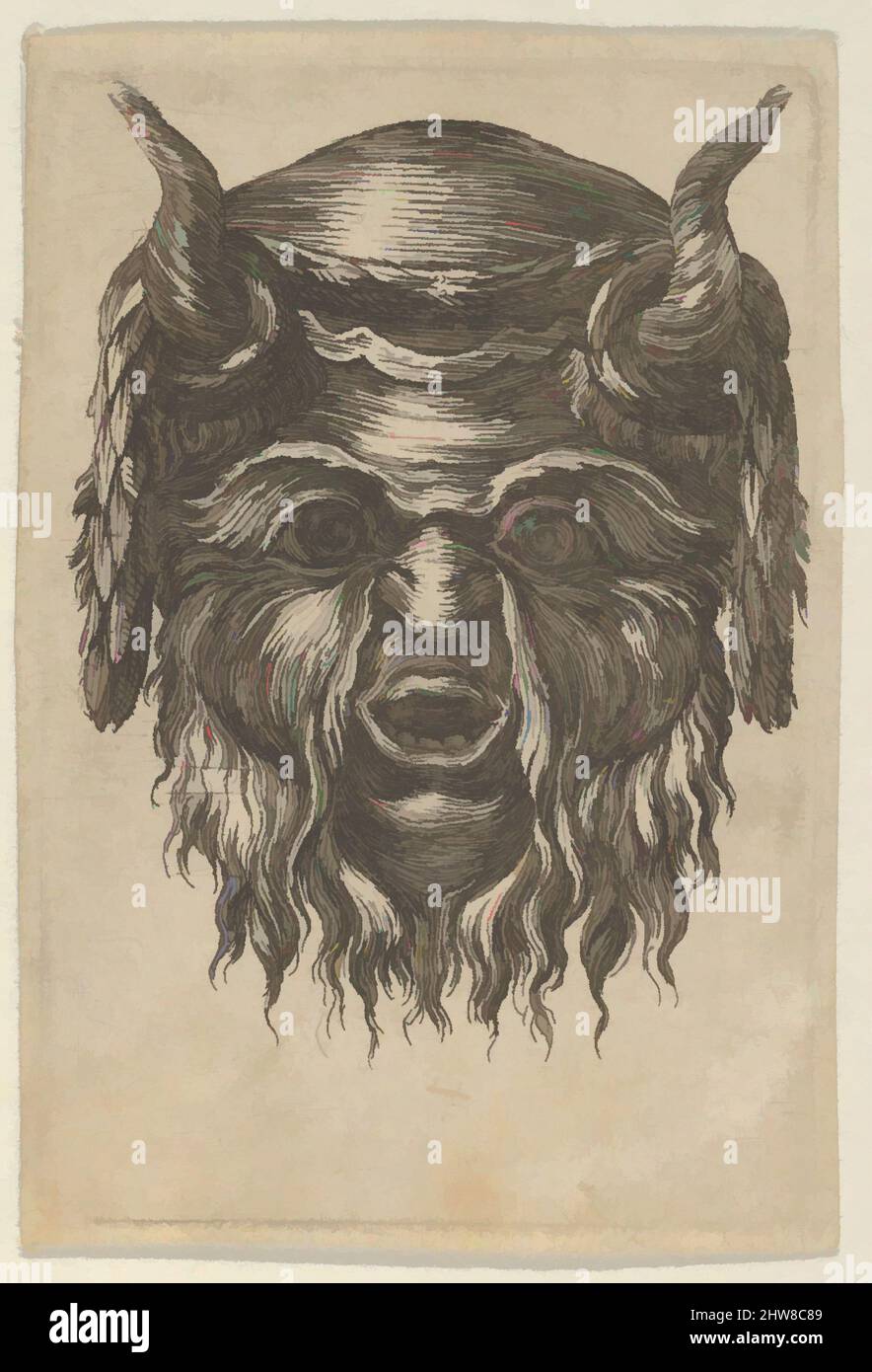 Art inspired by Satyr Mask with a Laurel Wreath Draped Over the Horns ...