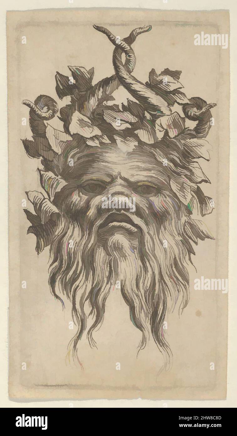 Art inspired by Satyr Mask with Hooked Horns and an Ivy Wreath, from ...