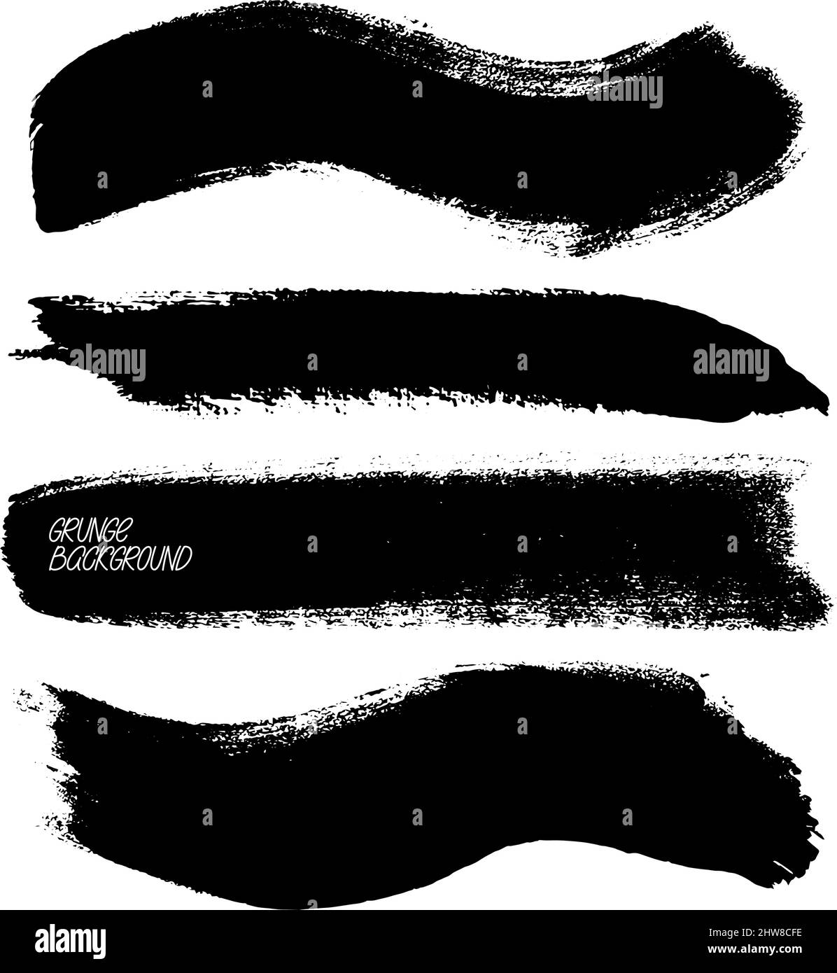 Set of different brush strokes. Hand-drawn illustration Stock Vector ...