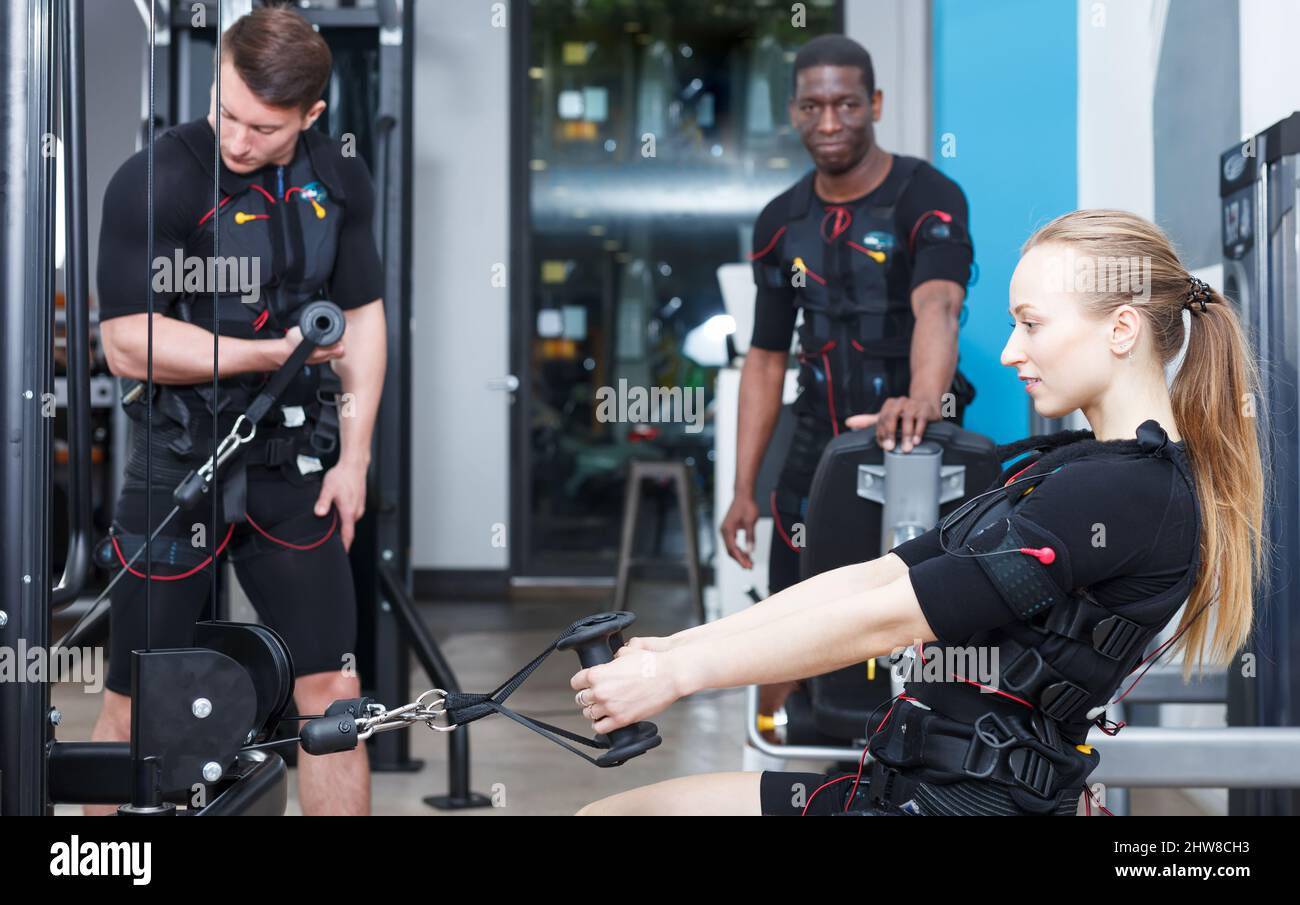 Ems training woman hi-res stock photography and images - Alamy