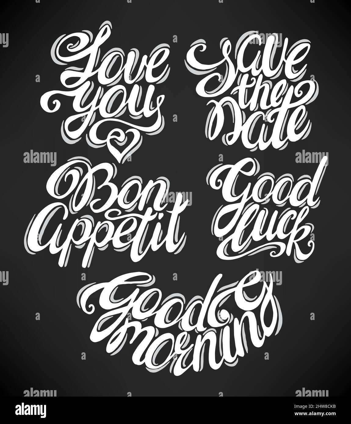 Quote collection with different phrases. Hand-drawn illustration ...
