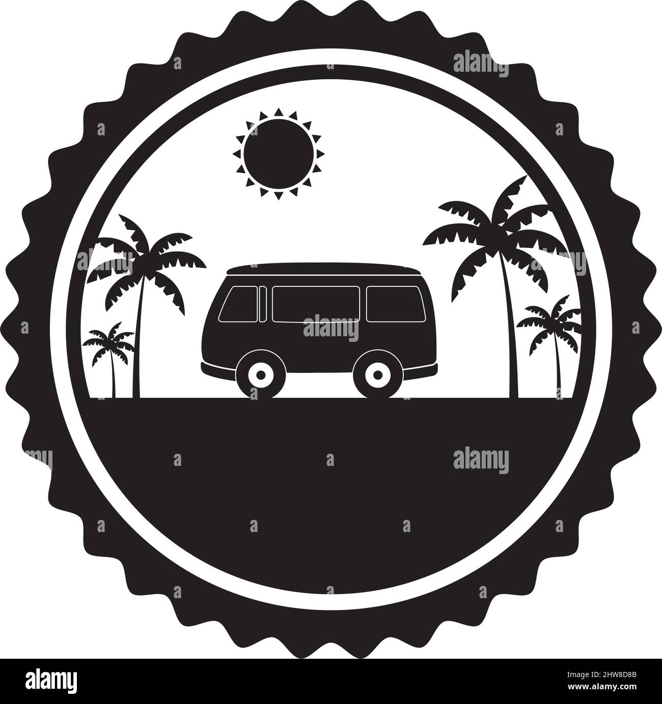 beach badge illustration Stock Vector Image & Art - Alamy