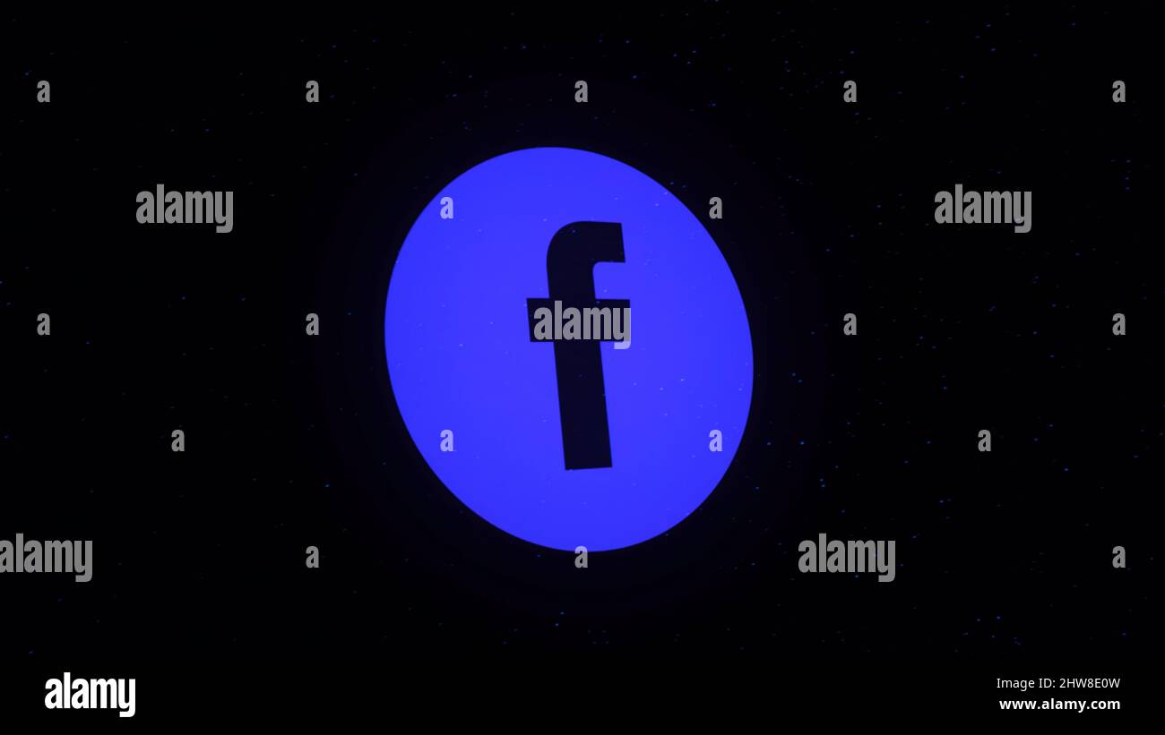 Facebook logo animation sprayed on dots. Animation. A motion graphic ...