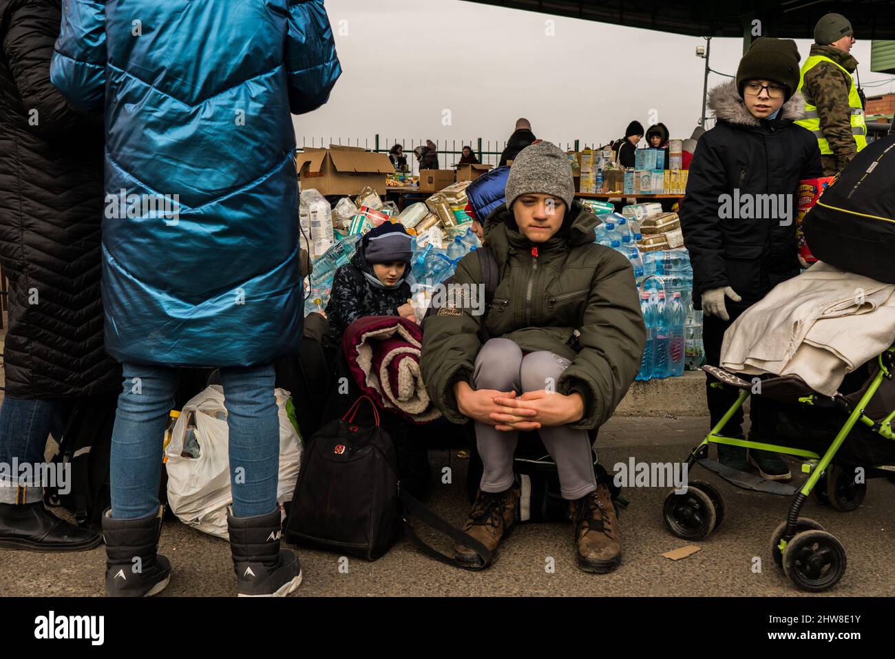 Families who receive the first aid immediately after crossing the ...