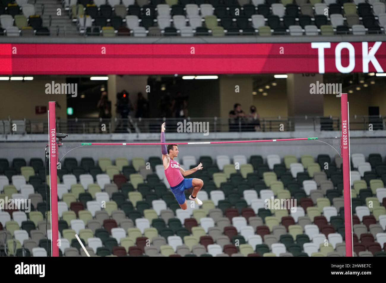 Kc Lightfoot participating in the Tokyo 2020 Olympics in the pole vault ...