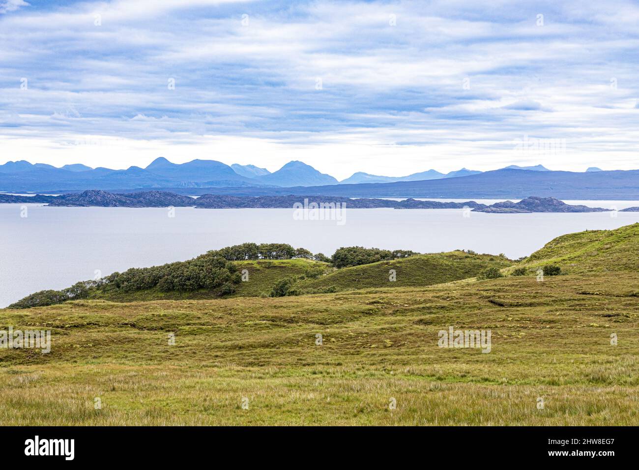 A view east towards the Scottish mainland across Rona and Raasay in the ...